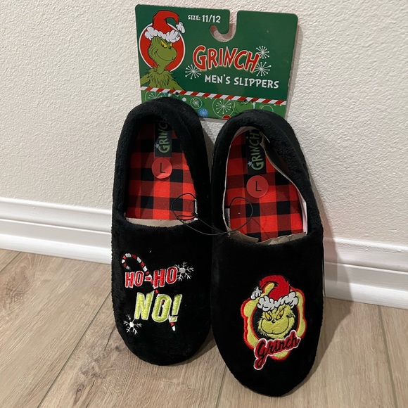 The Grinch | Shoes | Dr Seuss Grinch Grinchmas Black Christmas Slippers ...